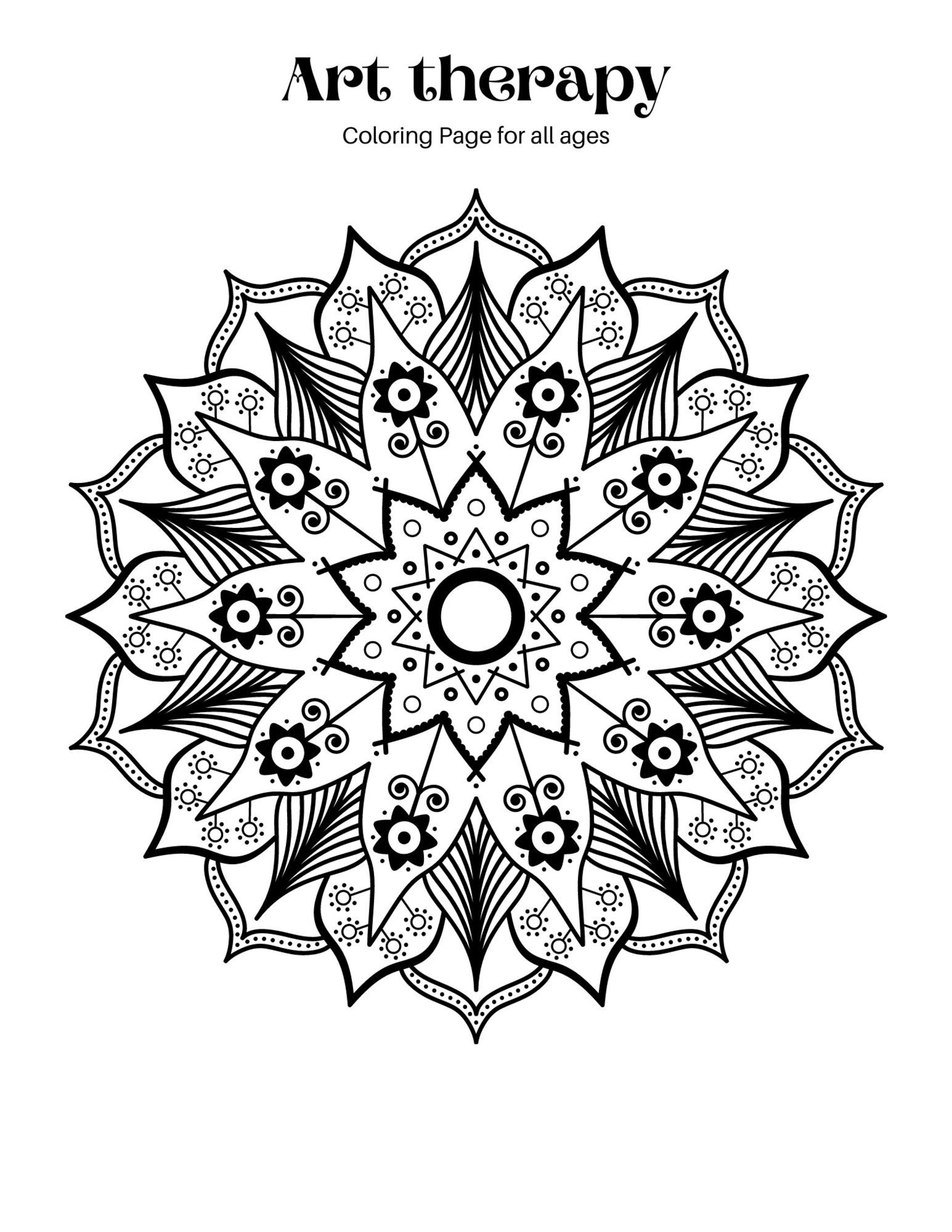 Art Therapy Mandala Digital/printable Coloring Book - Etsy