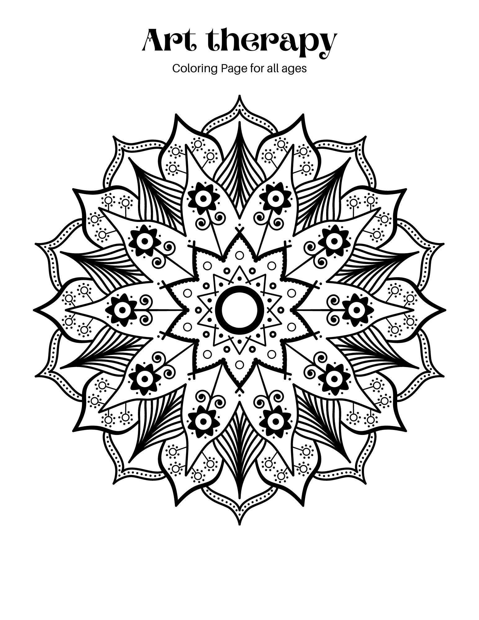 Art Therapy Mandala Digital/printable Coloring Book - Etsy