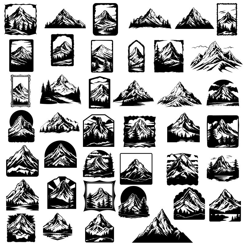 Mountain SVG, Mountains SVG Bundle, Mountain Clipart, 120 SVG ...