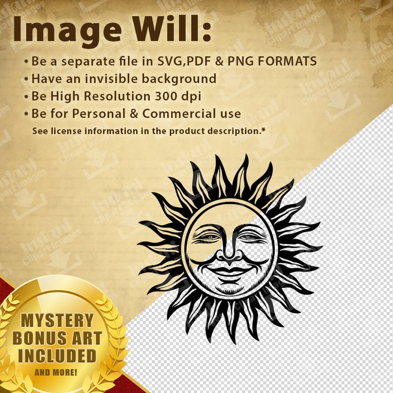 Mystical Sun SVG, Celestial Suns SVG Bundle, Vintage Clipart, 60+ SVG ...