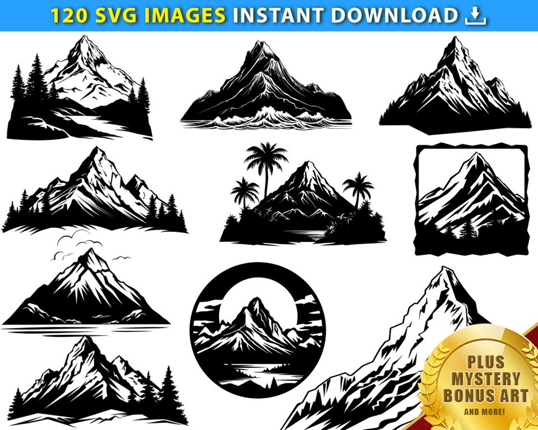Mountain SVG, Mountains SVG Bundle, Mountain Clipart, 120 SVG ...