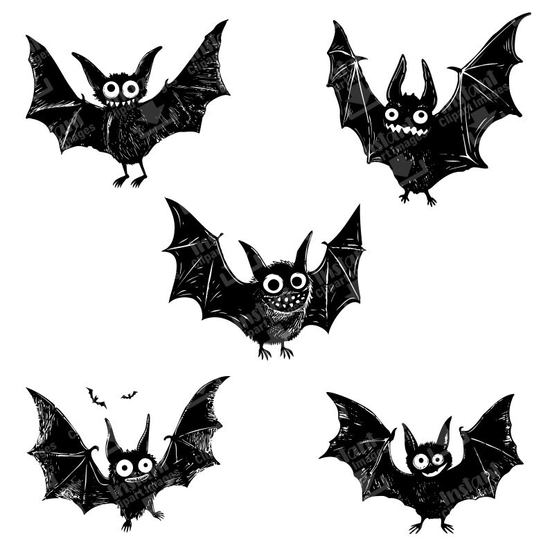Halloween Bats, Bat SVG, Halloween SVG Bundle, Crazy Face Bats, Bat SVG ...
