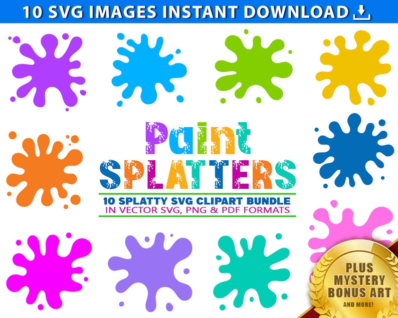PAINT SPLASH SVG, Paint Splatter Svg, Paint Splats Cut Files, Clipart ...