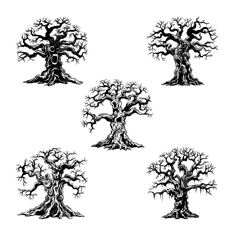 Halloween Trees, Spooky Trees SVG, Haunted Trees SVG Bundle, Trees SVG ...