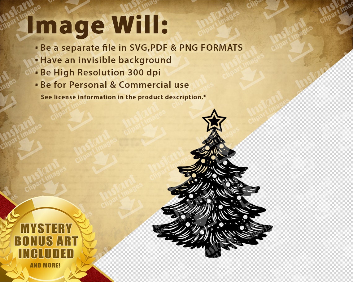 CHRISTMAS TREES SVG Holiday Svg Bundle 25 Clipart Images Festive ...