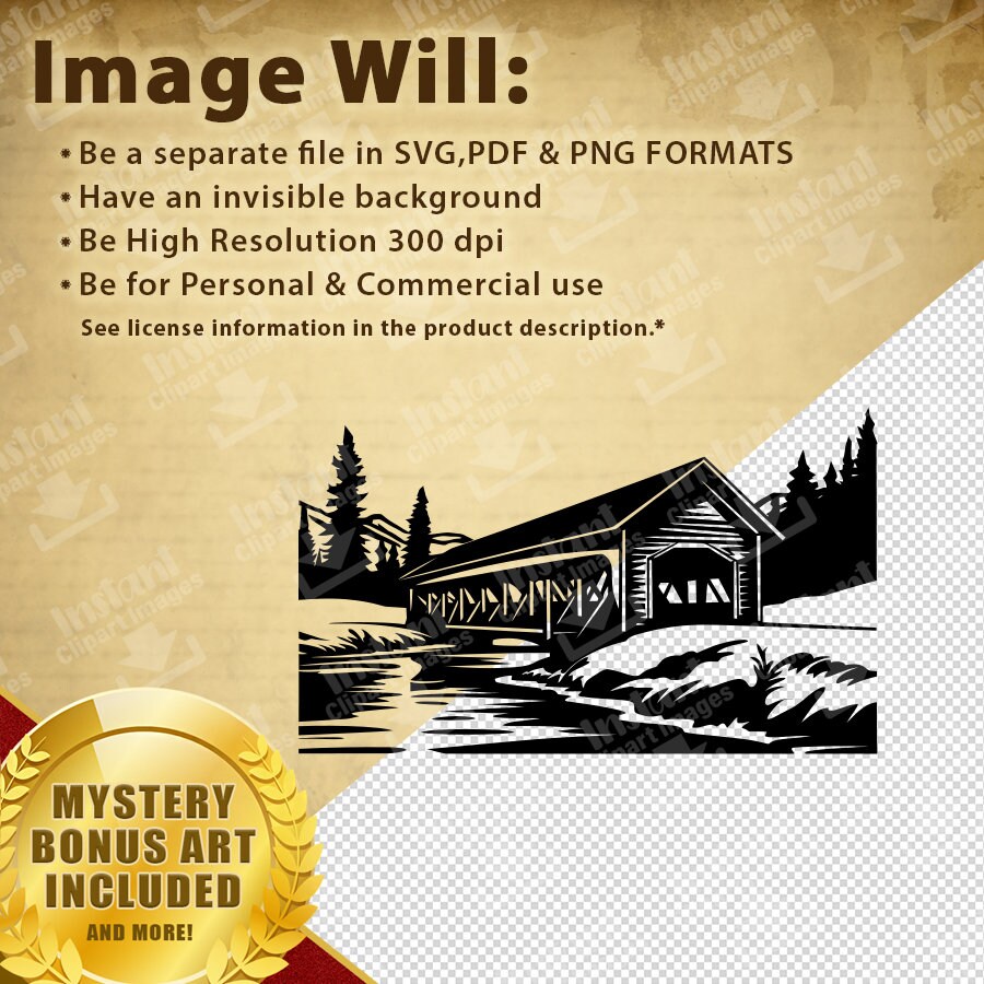 Covered Bridges SVG, Old Wooden Bridge SVG Bundle, 30+ Timber Truss ...