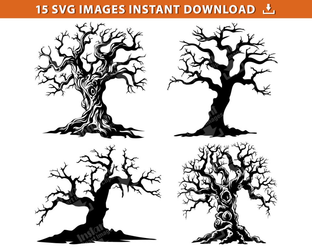 Halloween Trees, Spooky Trees SVG, Haunted Trees SVG Bundle, Trees SVG ...