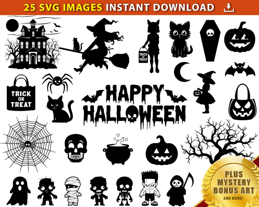 Halloween SVG, Cute Halloween SVG Bundle, Halloween Clipart, 26 SVG ...