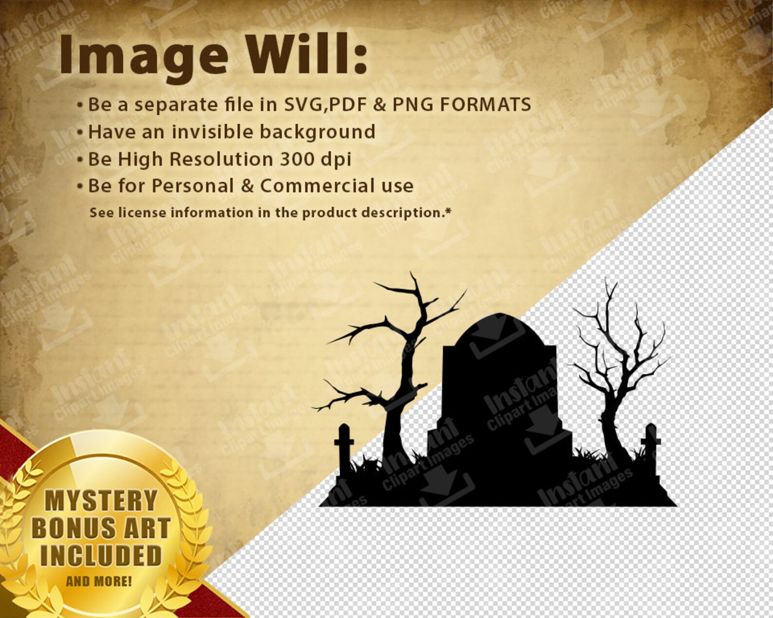 CEMETERY SVG Graveyard SVG Halloween Svg Bundle 25 Clipart Scary Spooky ...