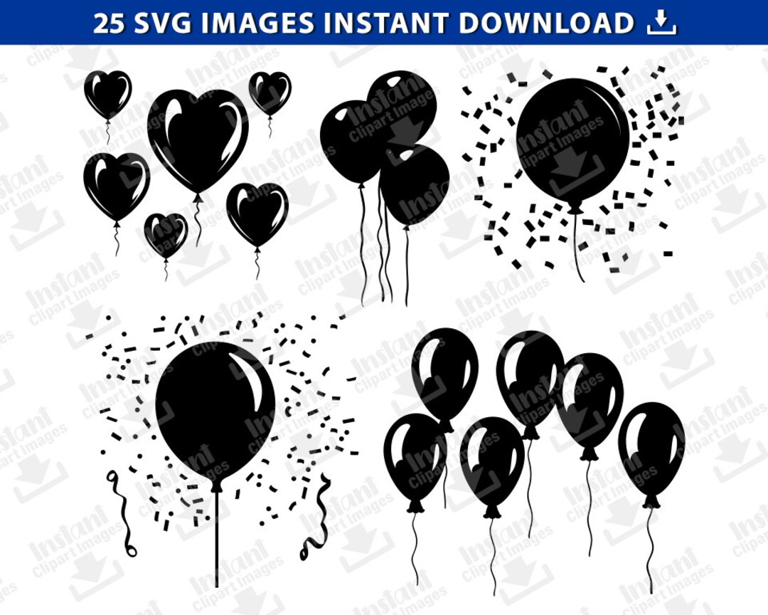 Balloons SVG, Balloon SVG, Party Balloons, Helium Balloons, Party ...