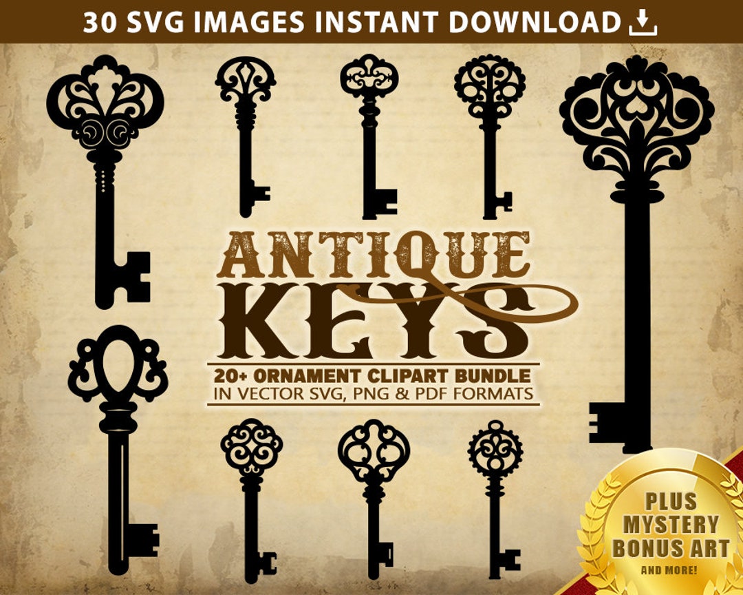 Antique Key SVG Keys SVG Bundle Old Keys Clipart 30 SVG - Etsy