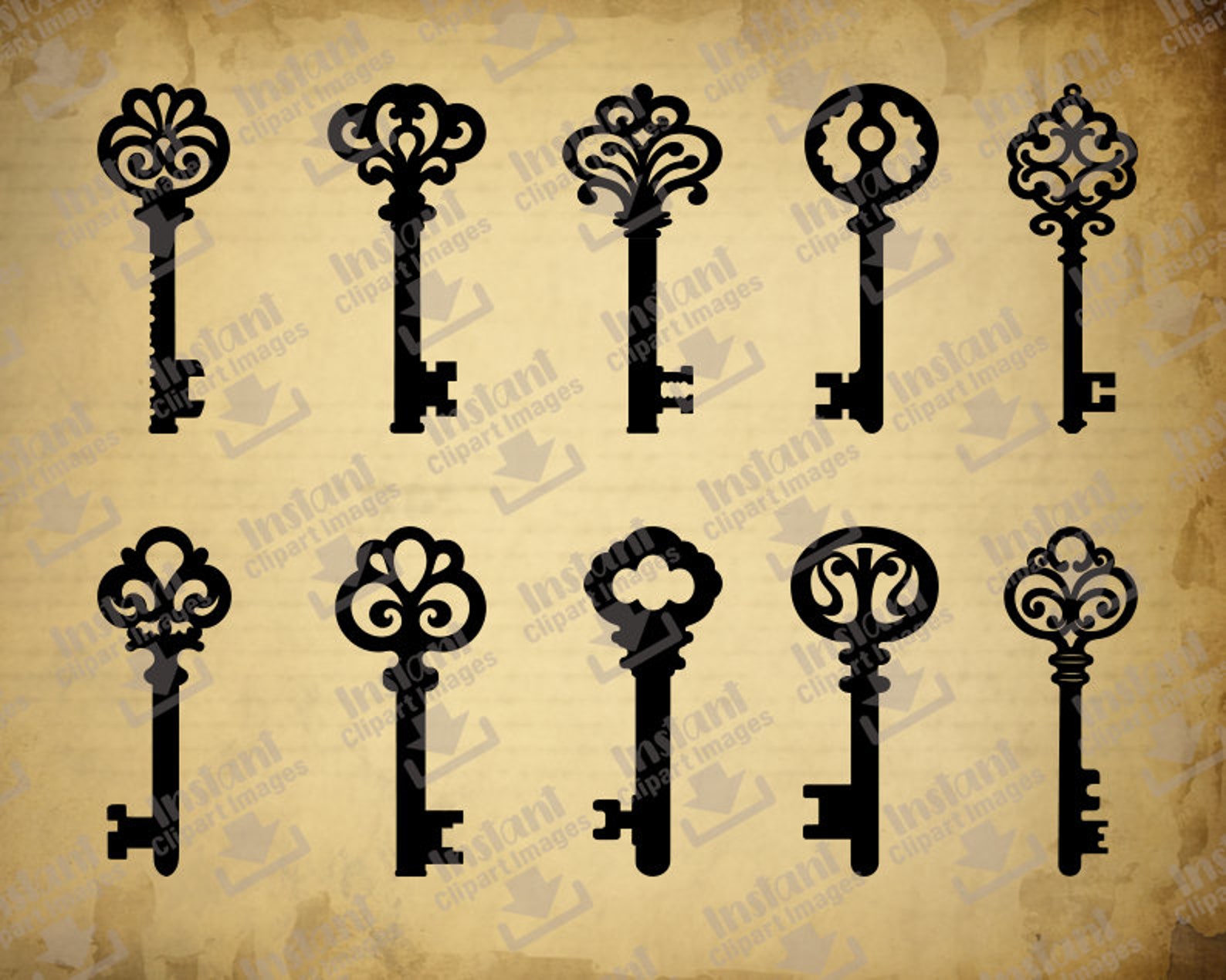 Antique Key SVG, Keys SVG Bundle, Old Keys Clipart, 30 SVG Silhouette ...
