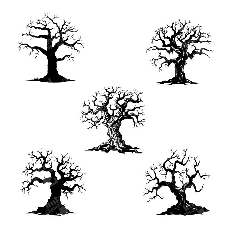 Halloween Trees, Spooky Trees SVG, Haunted Trees SVG Bundle, Trees SVG ...