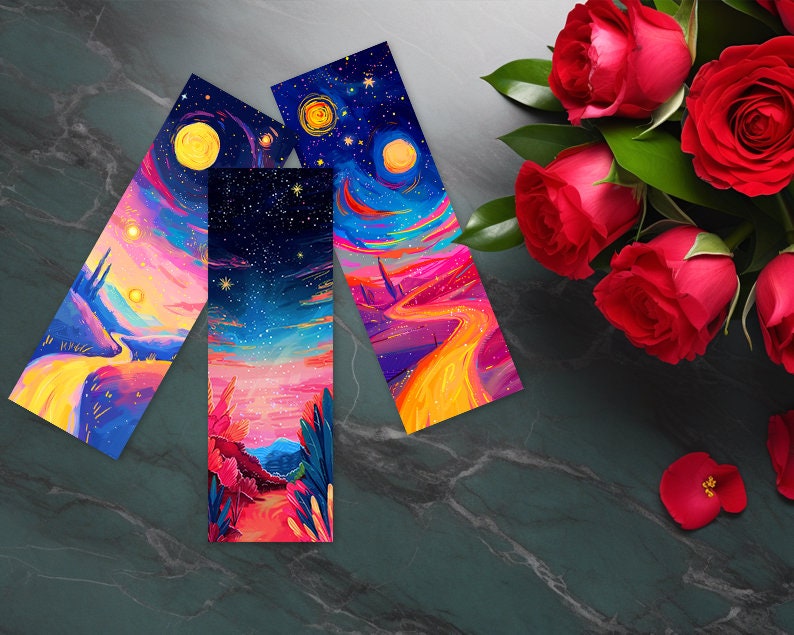 Night Sky Printable Bookmarks, Digital Night Sky Bookmark Set for ...