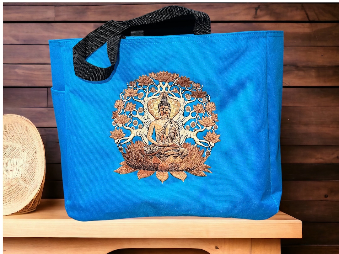 Buddha Tote Bag,buddha Art, Embroidered Bag, Spiritual Style ...