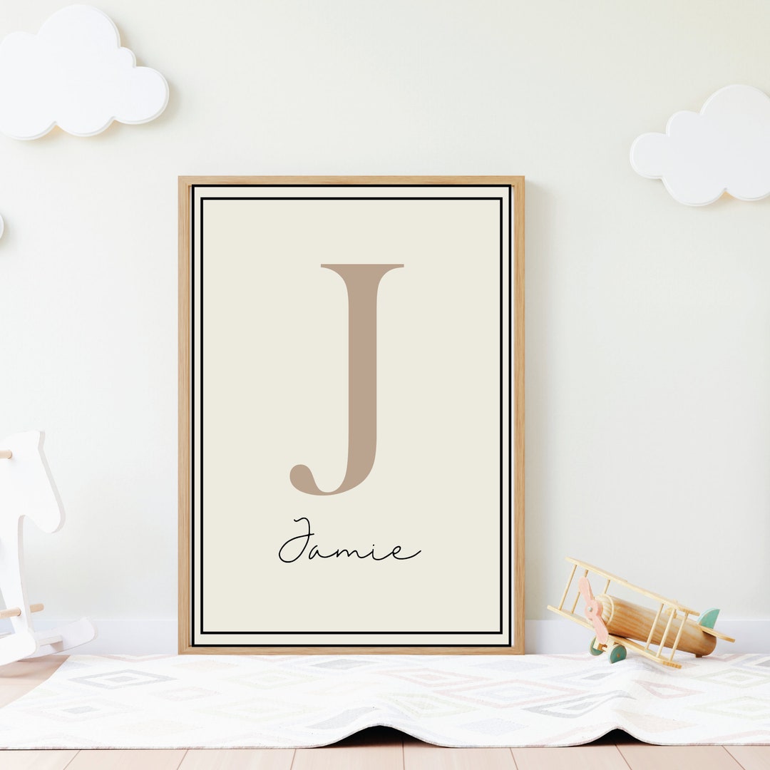 Custom Initial Print, Baby Nursery Letter Art Print, Playroom ...