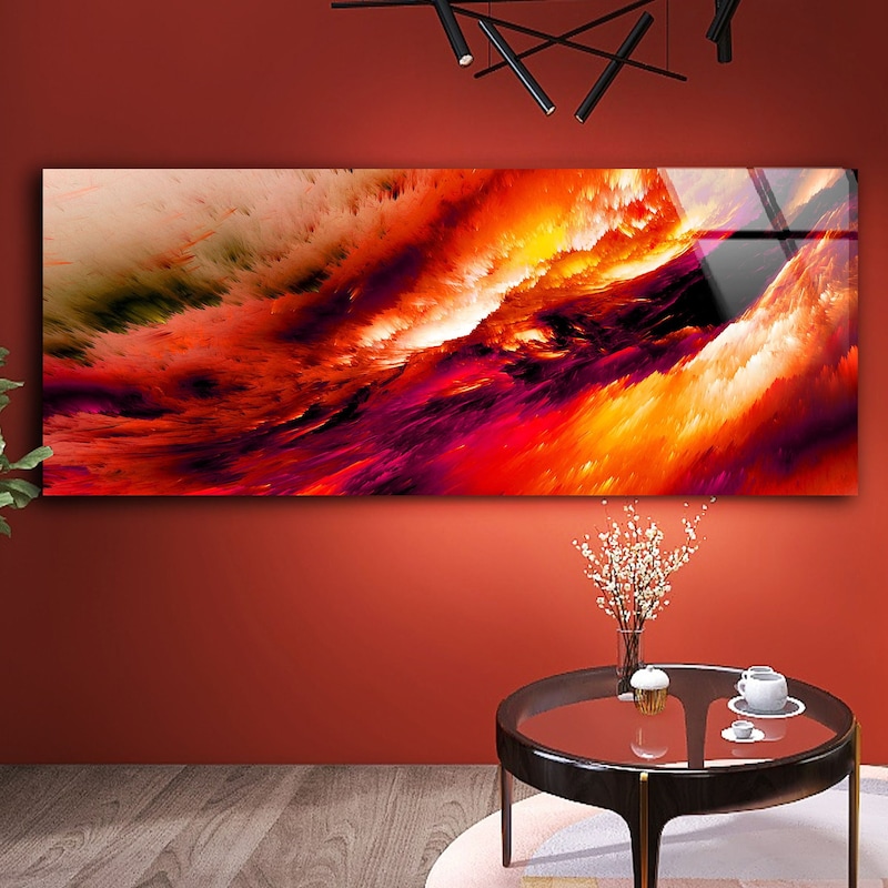 Red Art Glass - Etsy