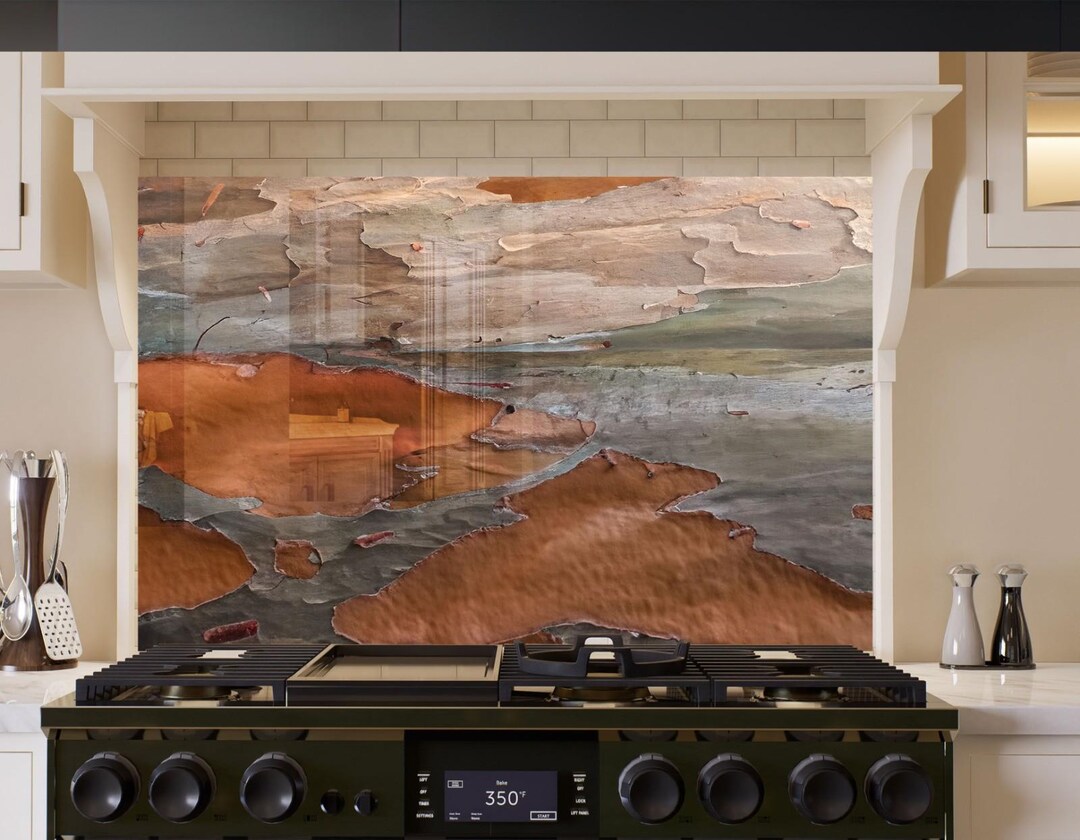 Tempered Glass Kitchen Backsplash: Copper Stove Cooker Wall Tile - Etsy