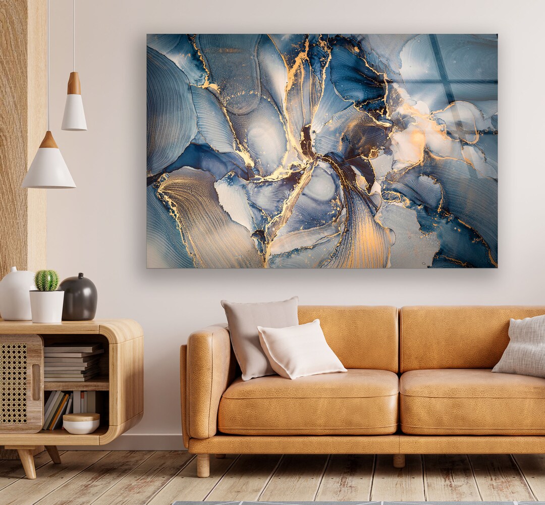 Glamorous Abstract Glass Wall Art-mega Size Glass Wall Decor-wall ...