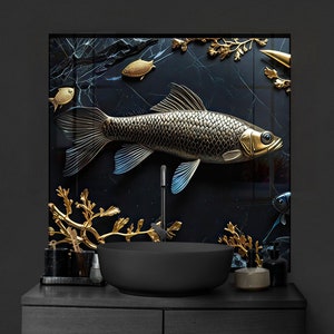 Tempered Glass Backsplash Tile-kitchen Backsplash Tiles-fish Backsplash ...