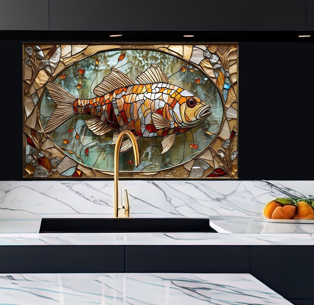 Tempered Glass Backsplash-mosaic Fish Backsplash Tiles-fish Backsplash ...