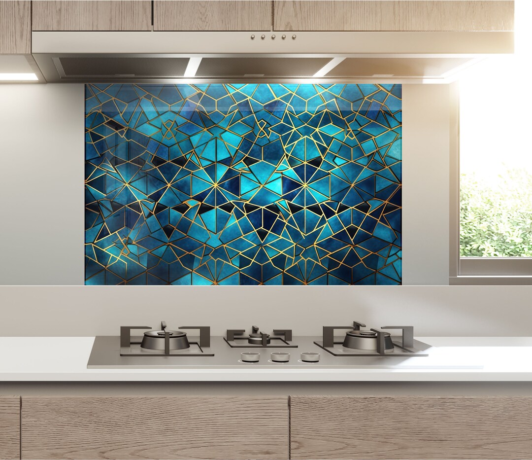 Stained Backsplash Life of Tree-solid Tempered Glass Wall Protection ...