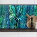 Abstract Backsplash Tile-solid Tempered Glass Wall Protection-kitchen ...