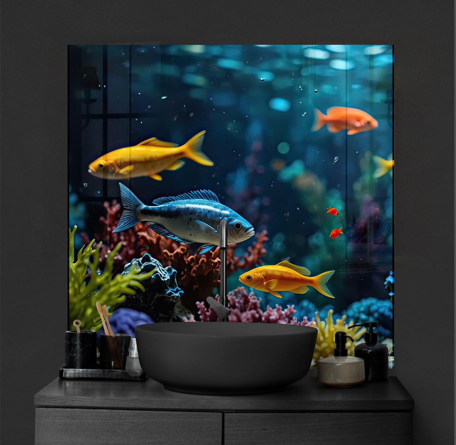 Tempered Glass Fish Backsplash Tile: Aquarium Stove Back Cover - Etsy