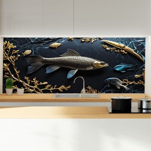 Tempered Glass Backsplash Tile-kitchen Backsplash Tiles-fish Backsplash ...
