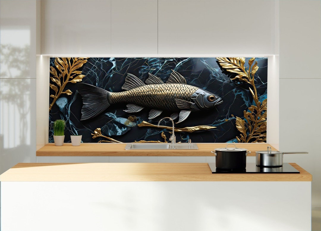 Tempered Glass Backsplash Tile-kitchen Backsplash Tiles-fish Backsplash ...