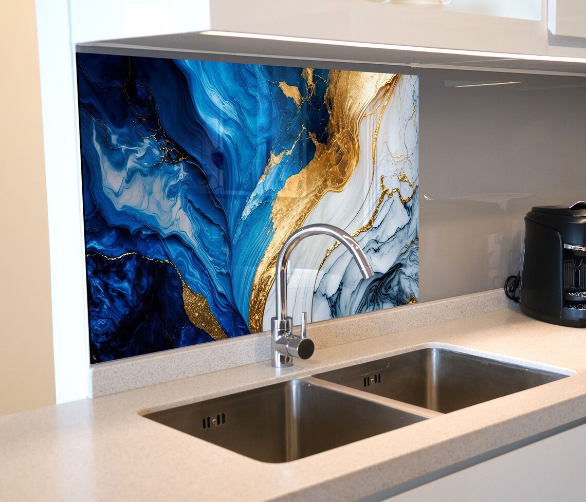 Backsplash Tile Color Tempered Glass Wall Protection-kitchen - Etsy