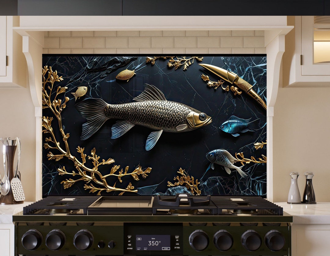 Tempered Glass Backsplash Tile-kitchen Backsplash Tiles-fish Backsplash ...