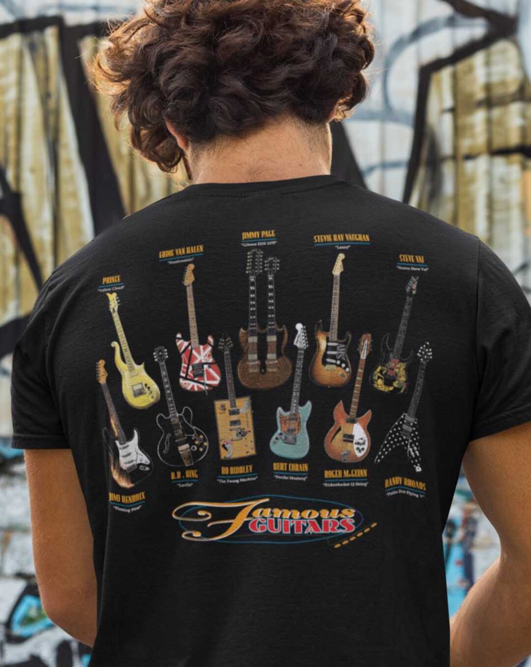 Famous Guitars T-shirt | Iconic Musicians, Ringspun Cotton Tee - Etsy