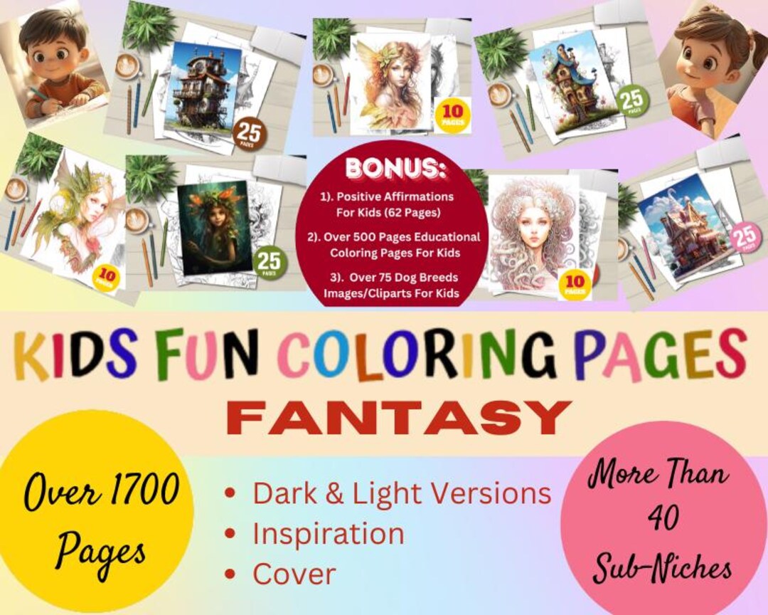 Kids Fun Coloring Pages, Fantasy Fairy Tale Coloring Pages, 1700+ Pages ...