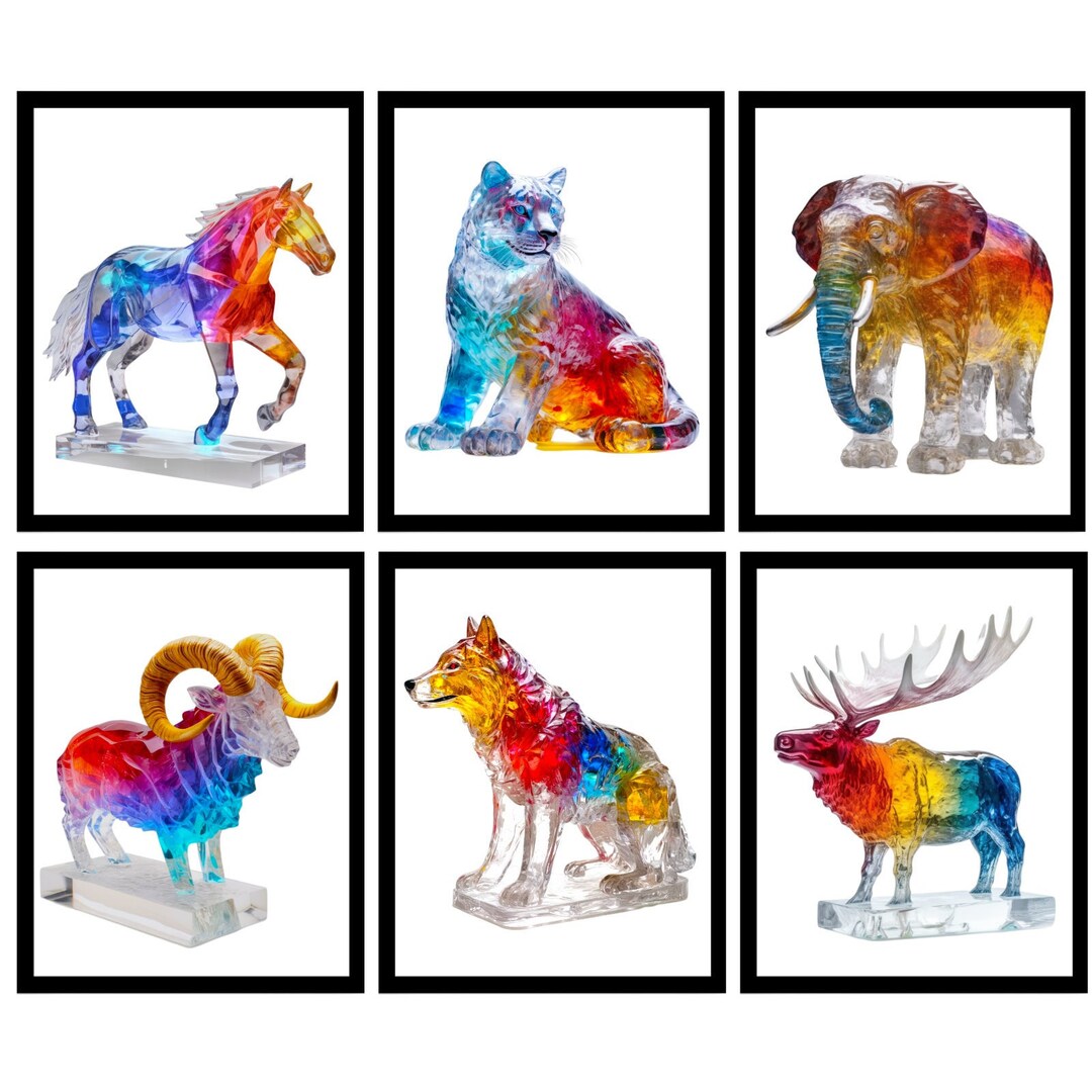 Artwork Ice Sculpture Horse Big Cat Elephant Ram Wolf - Etsy