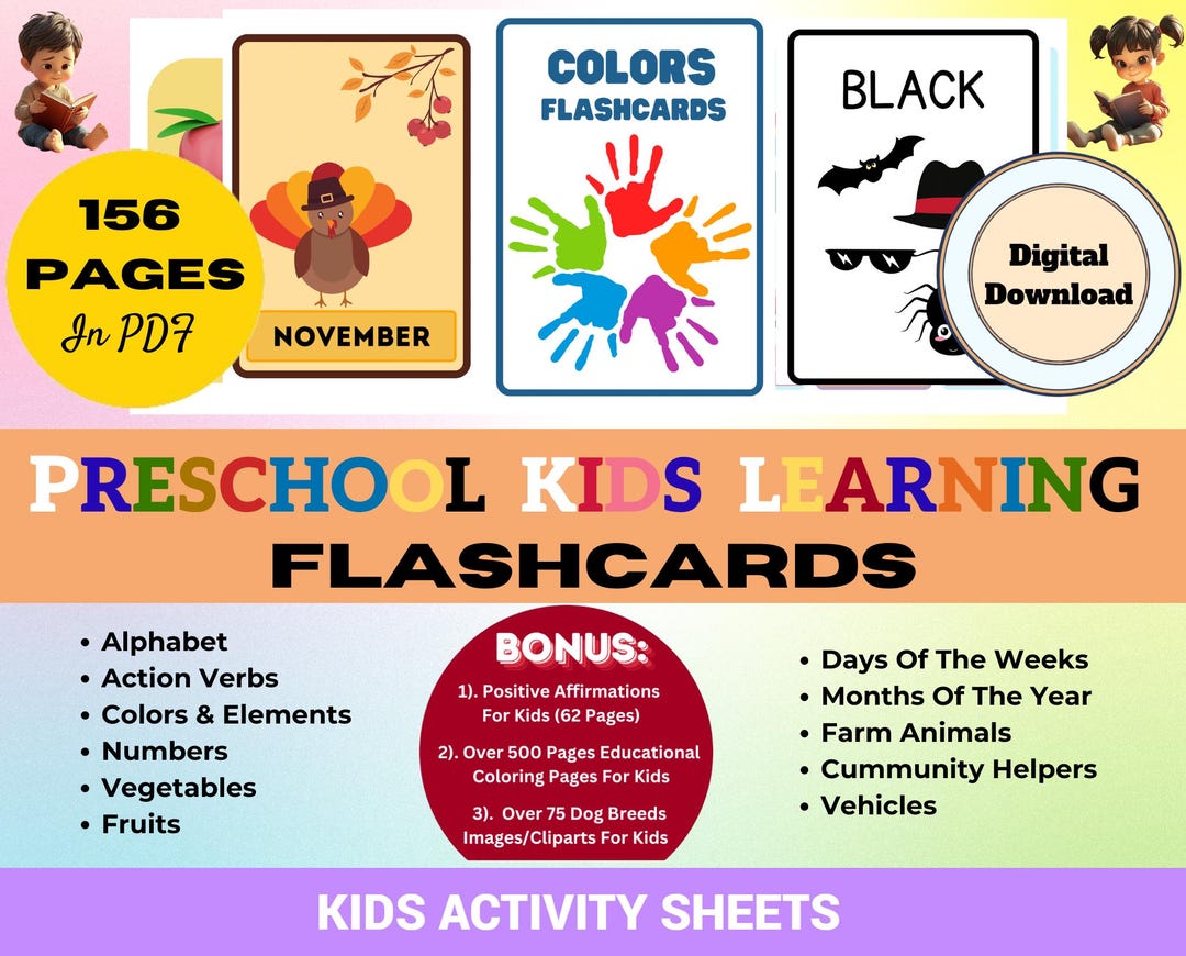 Preschool Kindergarten Learning, Kids Activity, Printable Flashcards ...