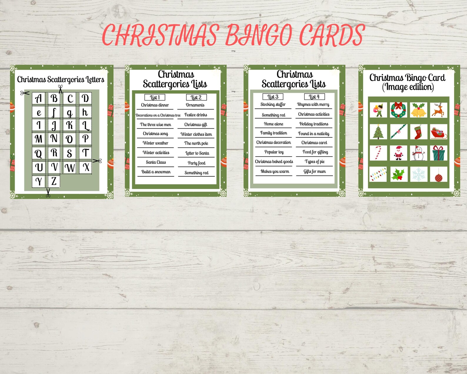 Kids Printable Preschool Christmas Activity, Christmas Bingo Card ...