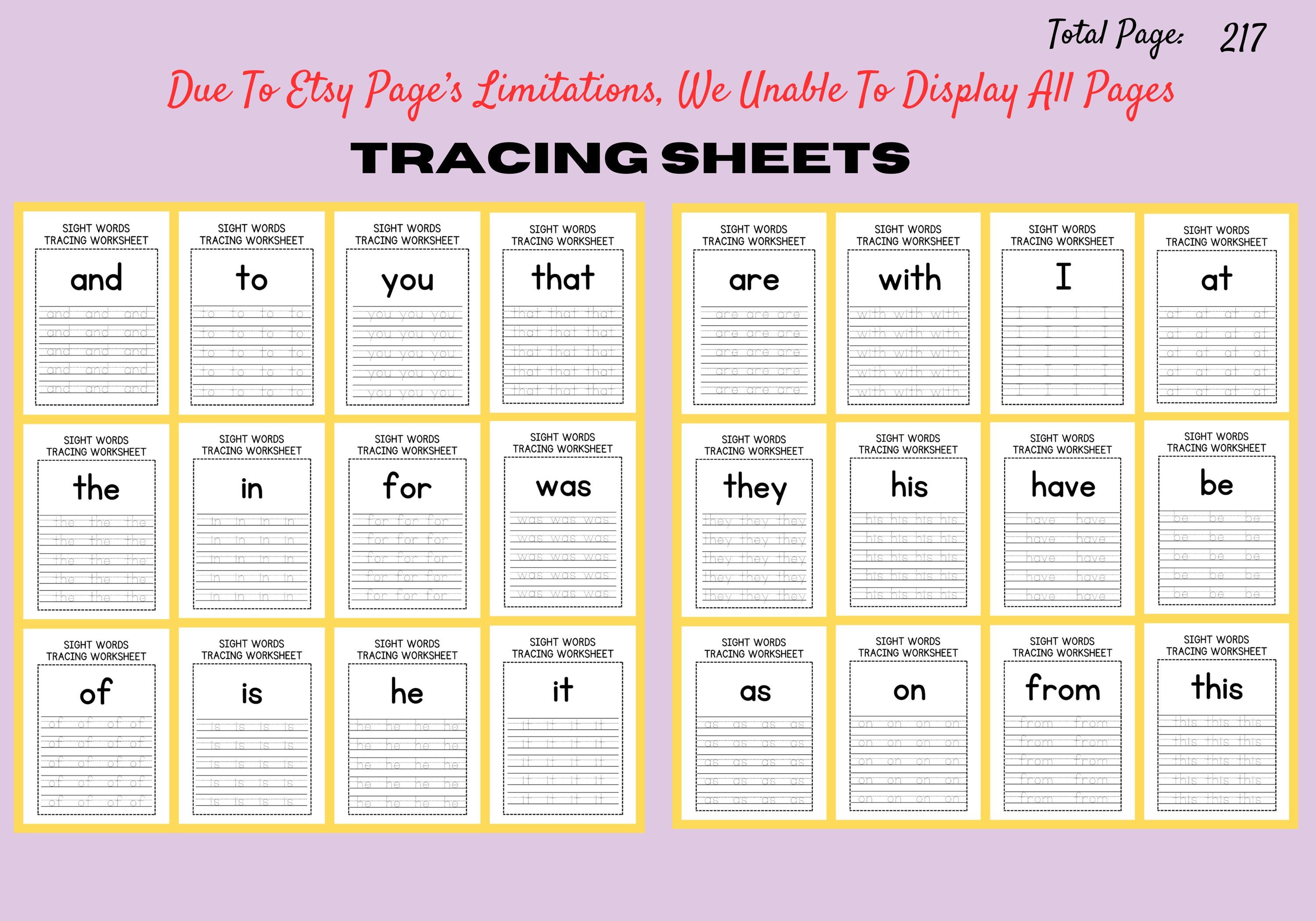 Preschool Kids Learning Sight Words, Kindergarten Kids Activity Sheets ...