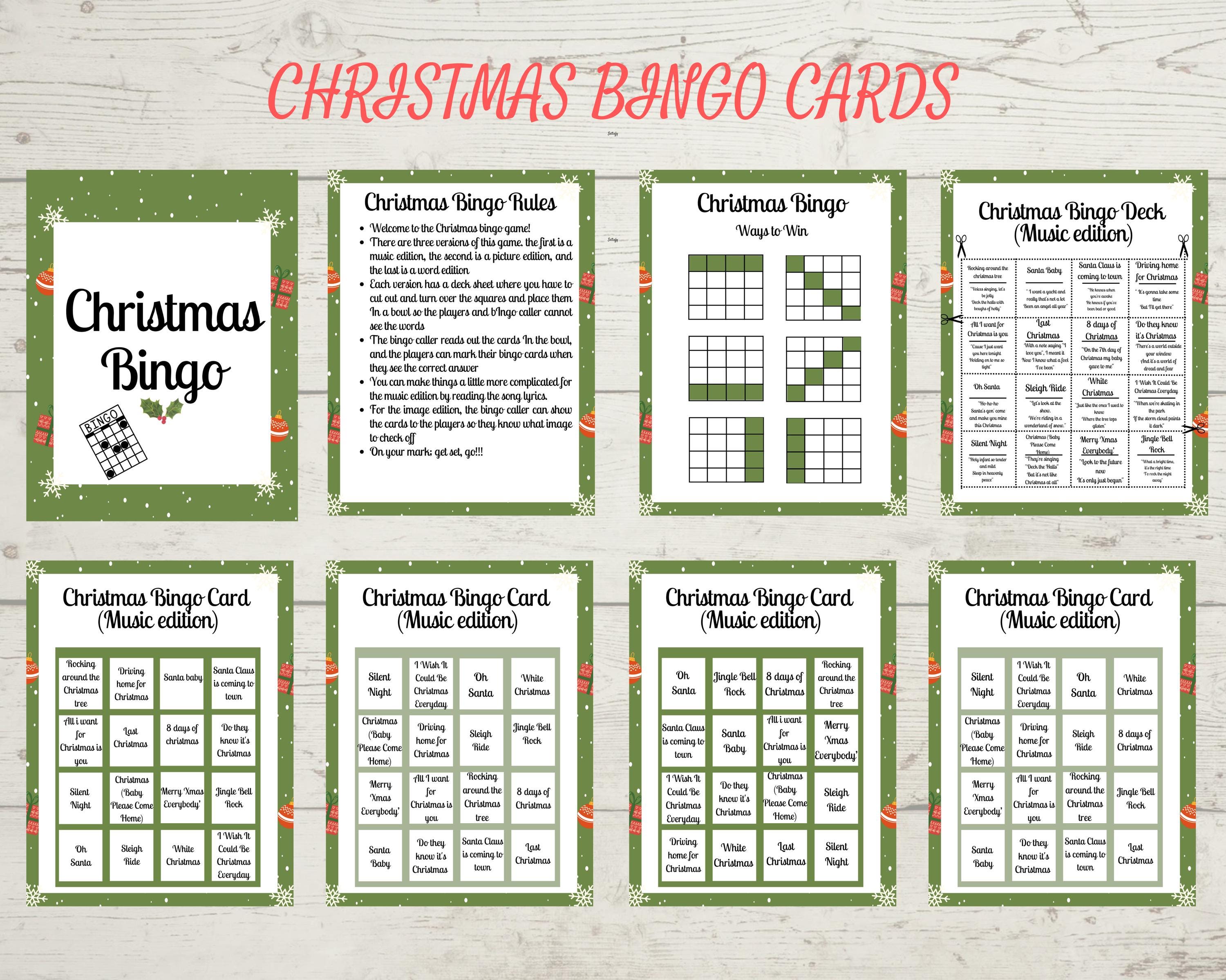 Kids Printable Preschool Christmas Activity, Christmas Bingo Card ...