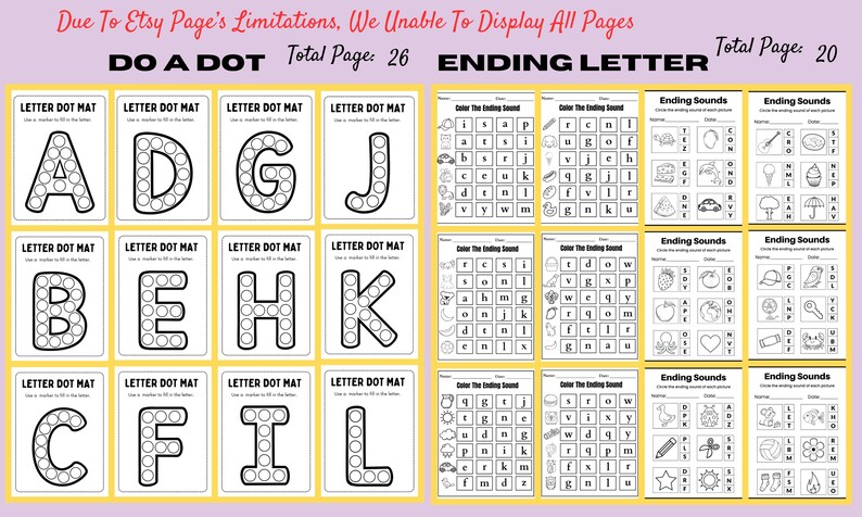 Preschool Kids Learning Bundle, Kindergarten Alphabet, Kids Activity ...
