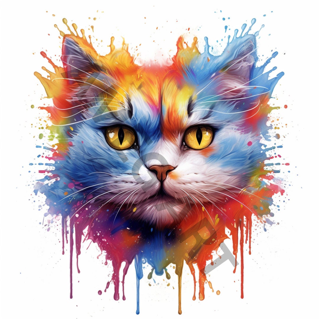 Cats Clipart Bundle, Splash Art, 31 High Quality Images, PNG ...