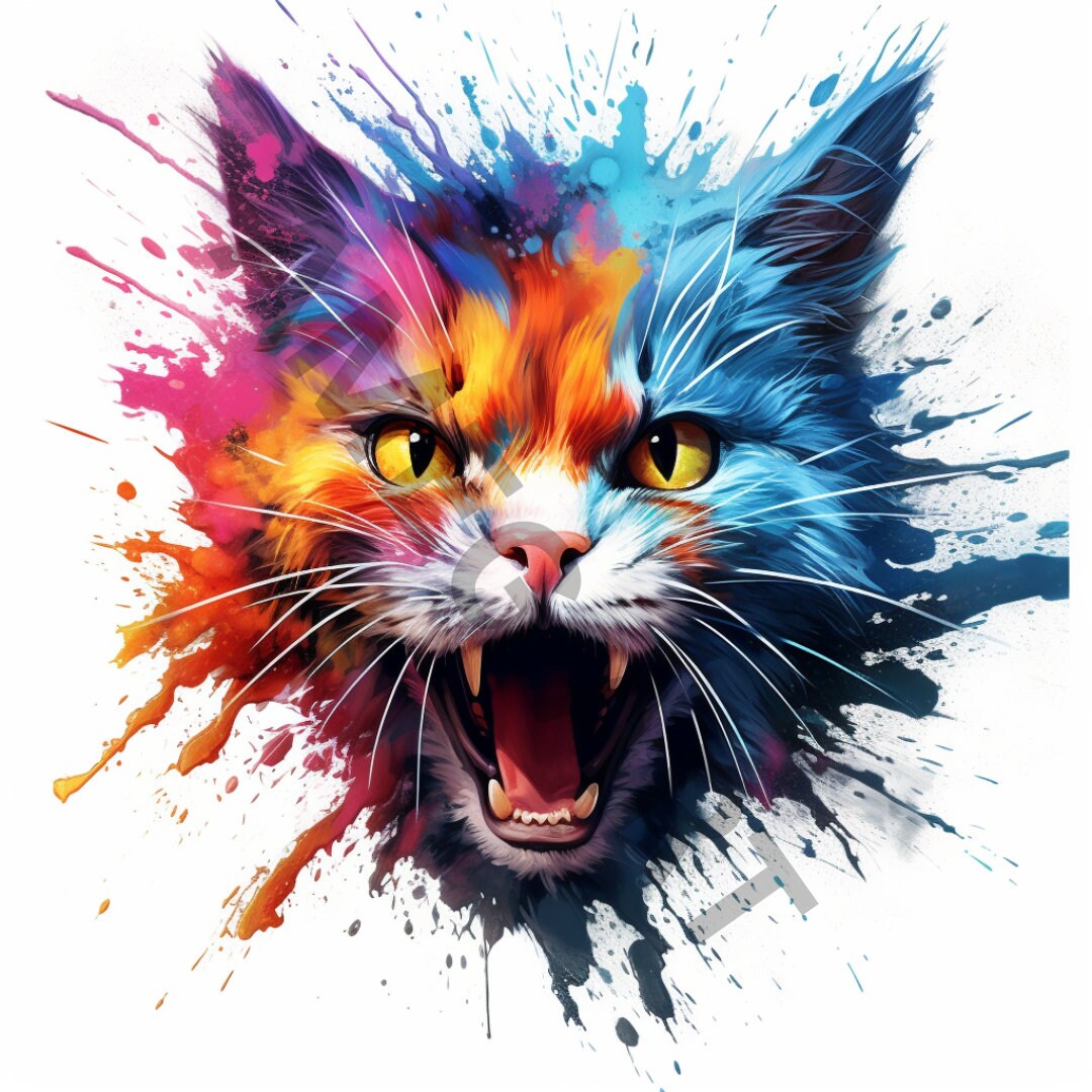 Cats Clipart Bundle Splash Art 31 High Quality Images PNG - Etsy