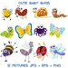 Cute Bugs Clipart, Insects Clipart, Garden Bugs Clipart, Snail, Ladybug ...