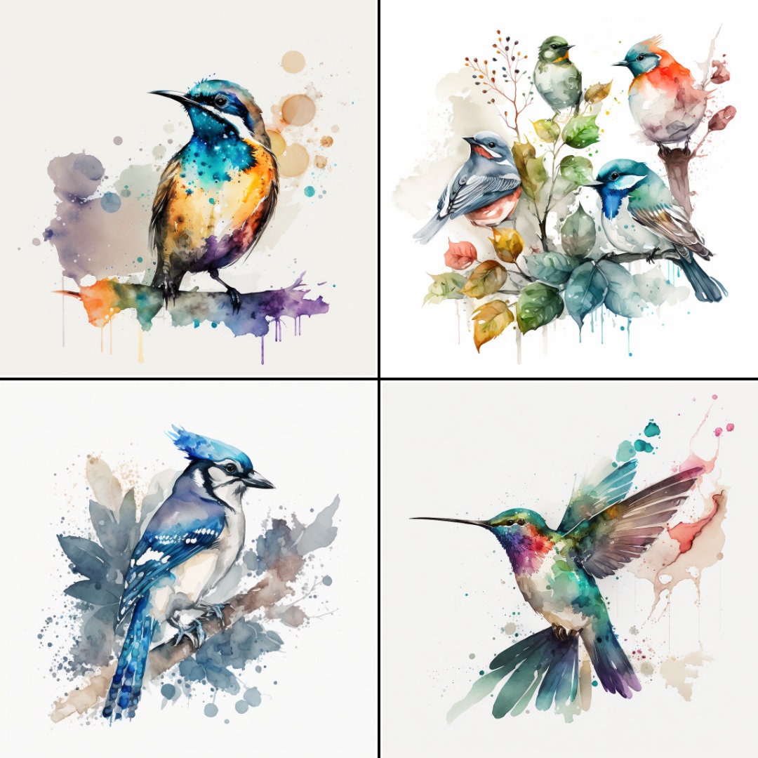 Birds Clipart Bundle, Watercolor, 20 High Quality Images, PNG ...