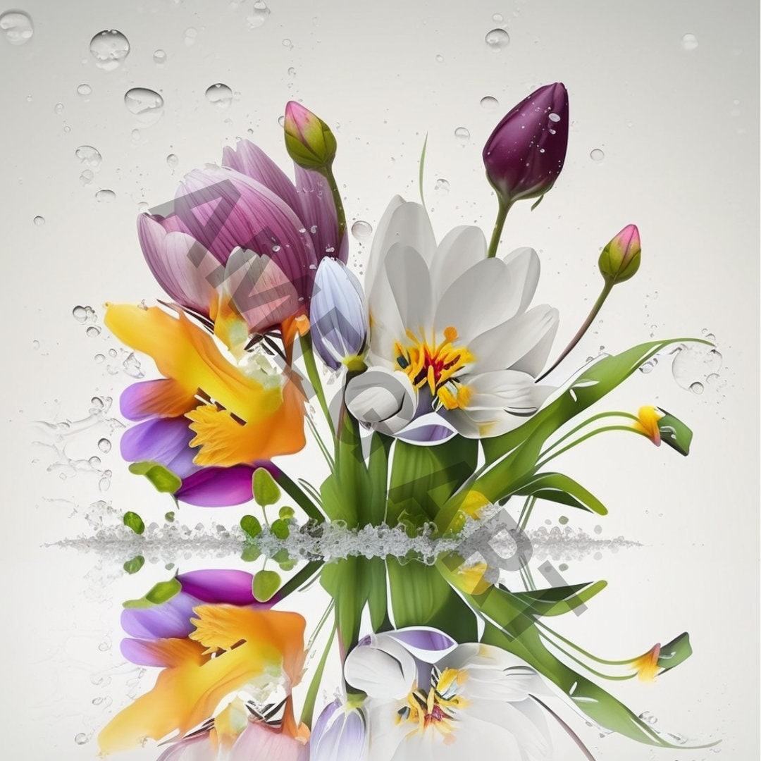 Spring Flowers Clipart Bundle, 21 High Quality Images, PNG, Commercial ...