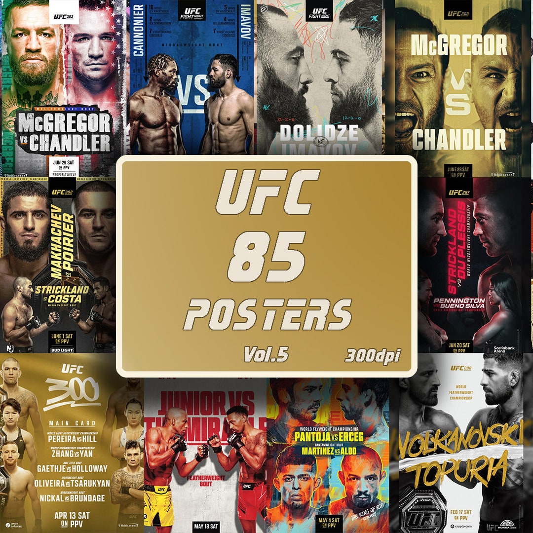 UFC Poster Set of 85, UFC Wall Art, MMA Wall Decor, Sport Decor ...