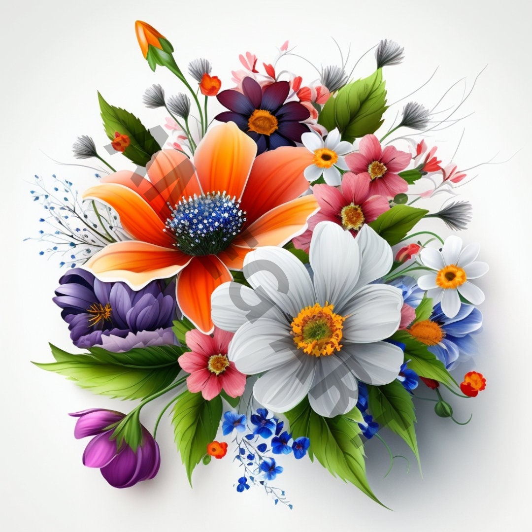 Spring Flowers Clipart Bundle, 21 High Quality Images, PNG, Commercial ...