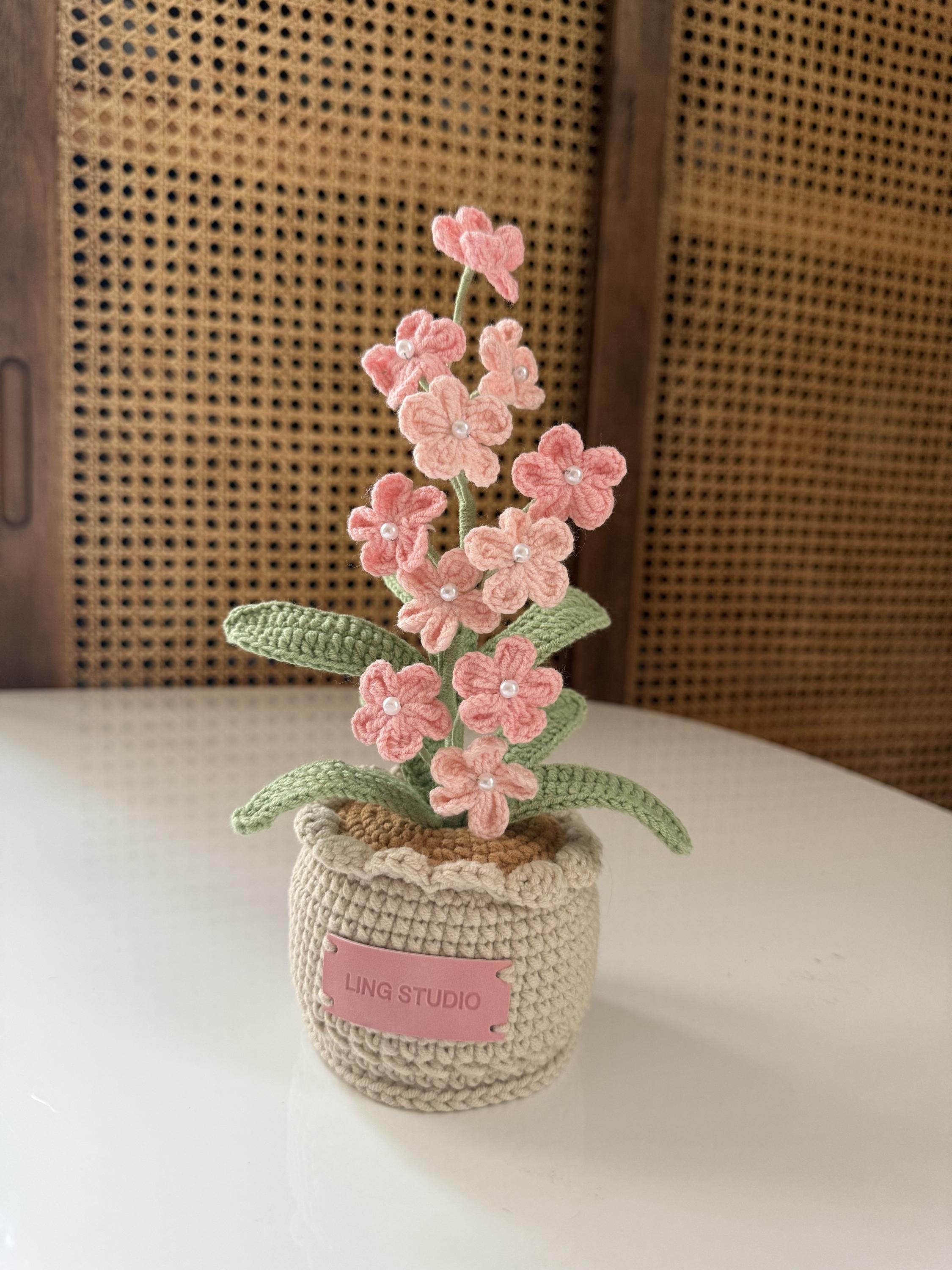 Forget Me Not-pink- Potted Crochet - Etsy