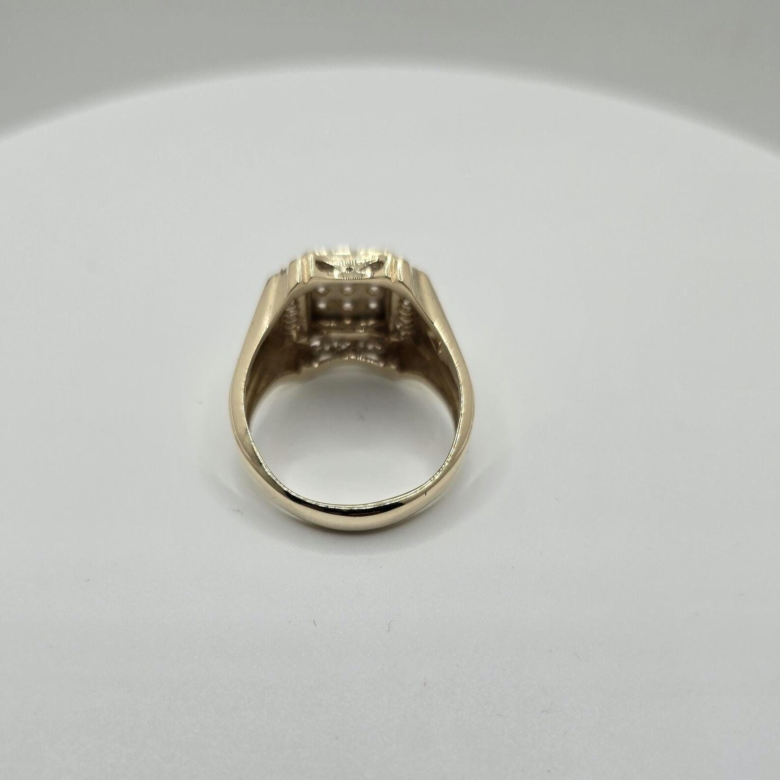 14k Solid Gold Diamonds Men Ring - Etsy
