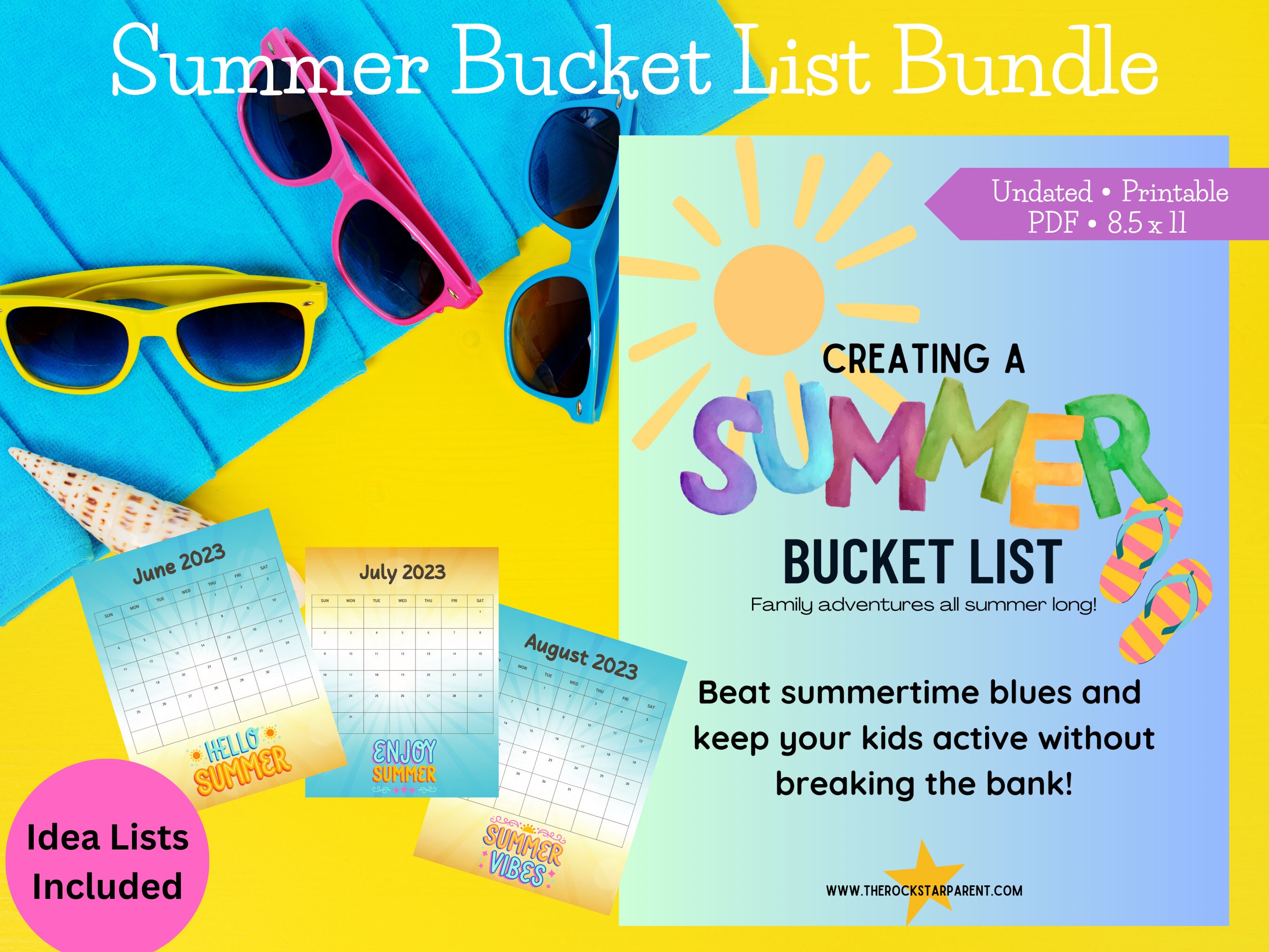 Summer Bucket List Printable, Summer Break Ideas, Summer Fun Activities ...